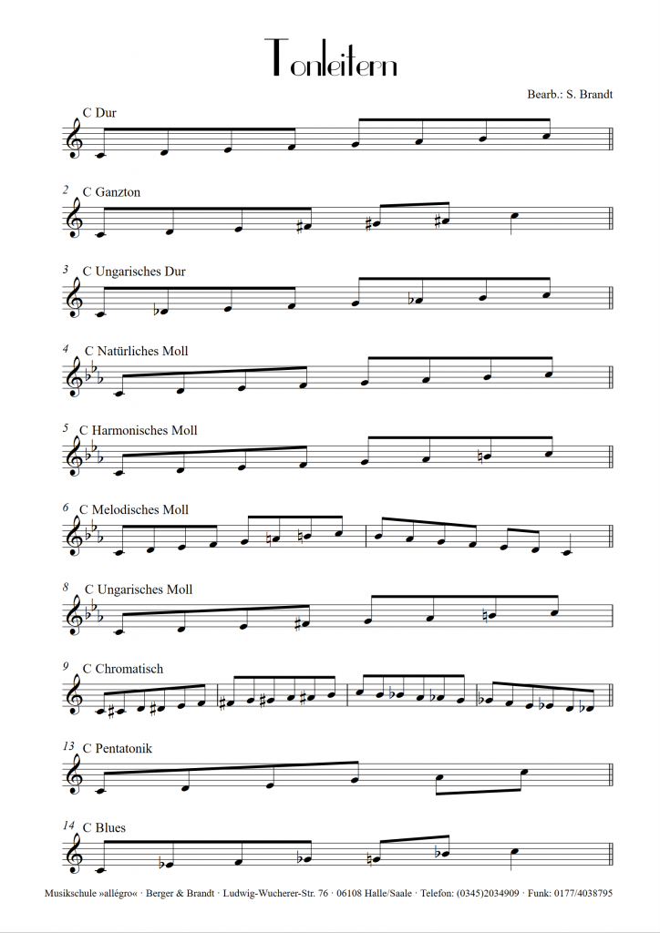 Tonleitern (basics) – Musikschule »allégro«