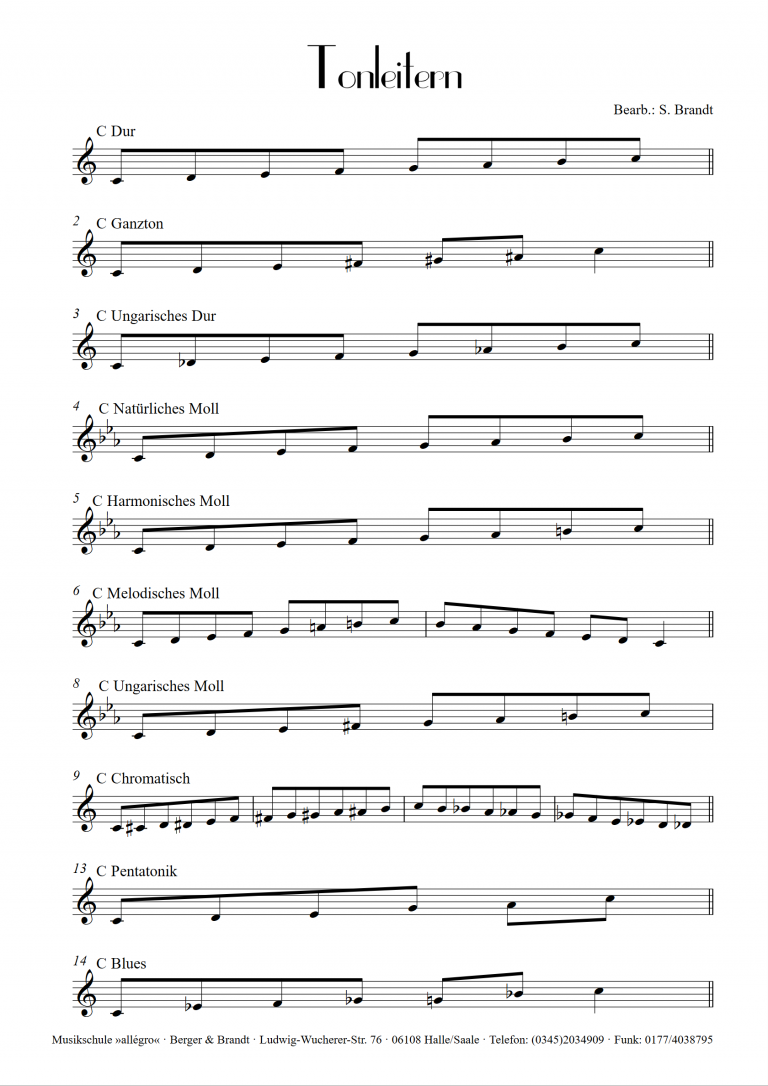 Tonleitern (basics) – Musikschule »allégro«